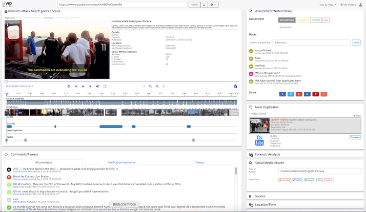 InVID (In Video Veritas): The Tool Collection